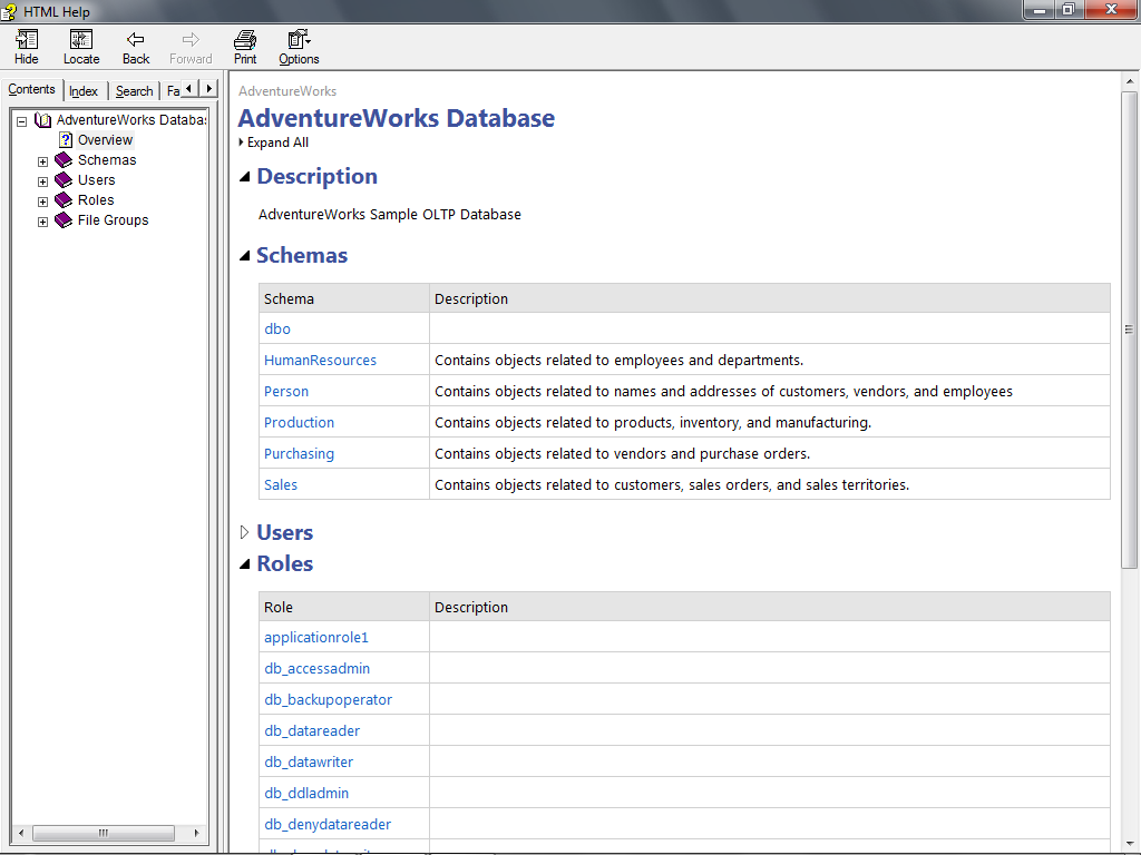 Database Documentation Samples
