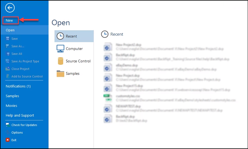 Creating a New Empty Project