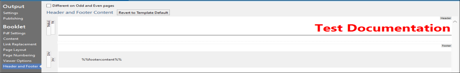 Customizing Header and Footer for Booklet